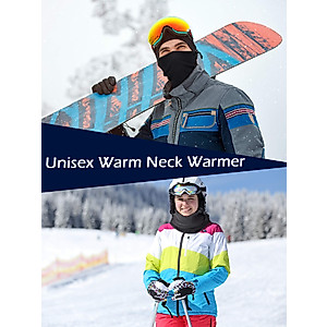 6 Pieces Drawstring Warm Winter Fleece Neck Gaiter Double Layer Neck Warmer Windproof Face Scarf for Men Women (Black, Dark Gray, Army Green)