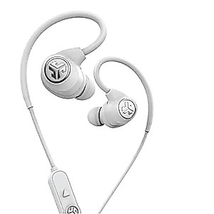 JLab Audio Epic Sport Wireless Earbuds | Active Lifestyle 12 Hour Battery Life | Bluetooth 4.2 | IP66 Sweatproof | Built in Microphones | Noise Isolation | Extra Gel Tips & Cush Fins | White