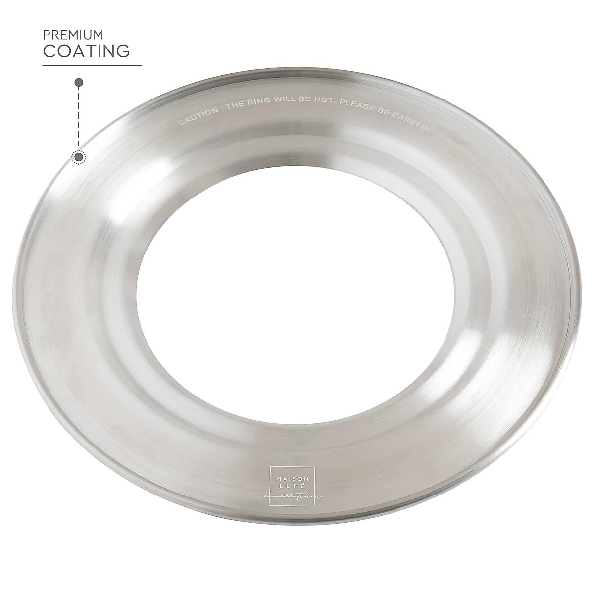 Maison Lune New Coated Steaming Ring - Cooking Adapter for 8-13 Inch Bamboo Steamer, Round Brush Included