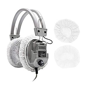 JYHF Disposable Sanitary Headphone Covers, Earpad Cover Ups for Headset Protector, Non-Woven Hygienic Sweat-Proof Stretchable White Ear Cover (200Pcs，4.3”)
