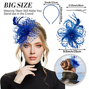 4 Pieces Fascinators Hat Flower Mesh Fascinators for Women Girls Tea Party Wedding Feather Headband Cocktail Hair Clip