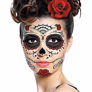 Sugar Skull Temporary Tattoo Rose Design (3 Tattoo Kits)