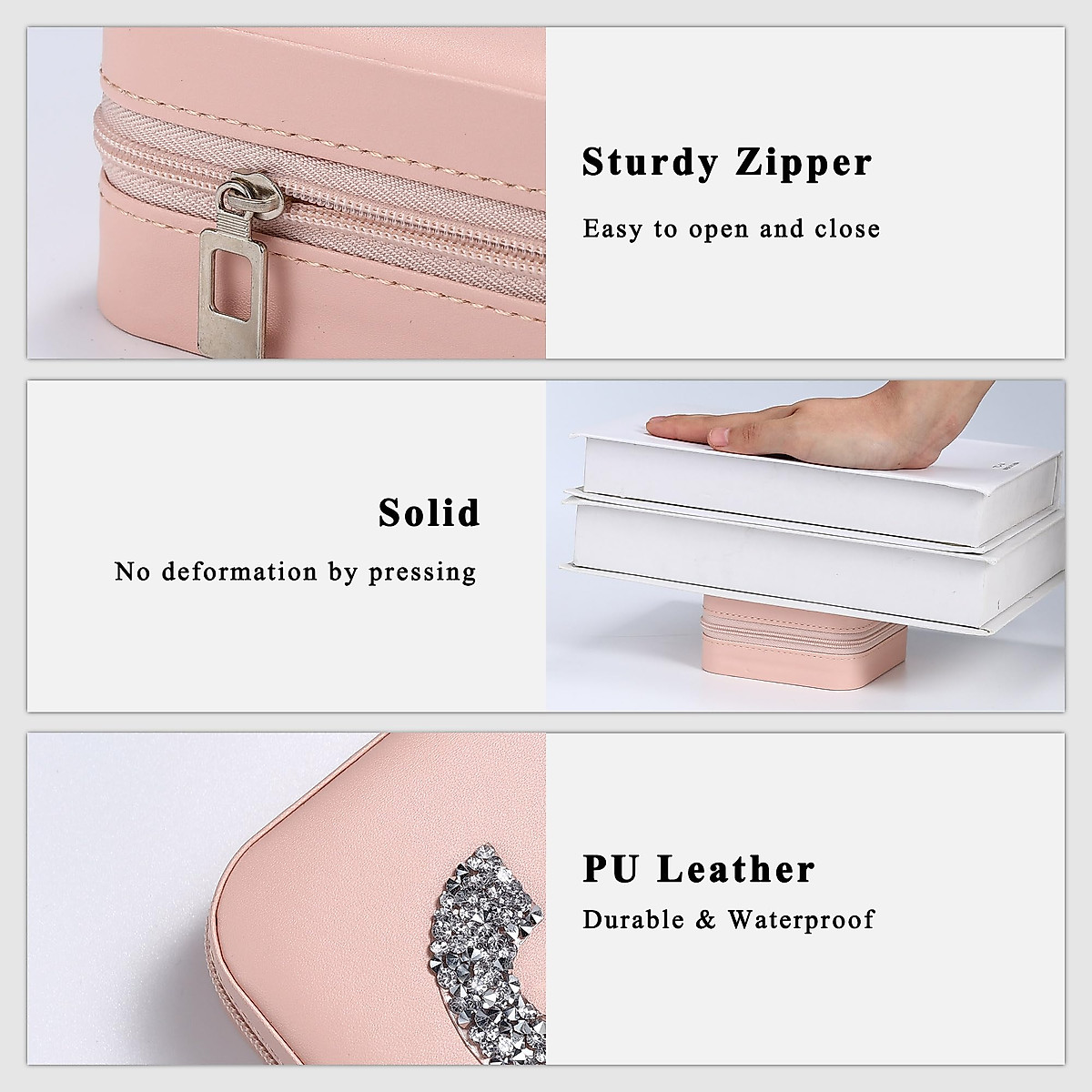 Parima Gift for Women Teen Girls - Pink Travel Jewelry Case Organizer Initial Small Jewelry Box Custom Personalized Birthday Gift Women Her A, Travel Essentials, Mothers Day Gift