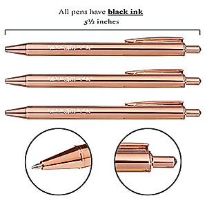 Jot & Mark Metallic Rose Gold Pen Set | Three Pens in Foil Printed Gift Box (3 ball-point pens)