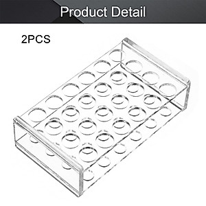 Othmro 2pcs Transparent Acrylic Test Tube Holder Rack,Centrifuge Tube Holder,Plastic Stand for Labortory Holder 14mm 24Holes Suitable for 5ml Test Tubes