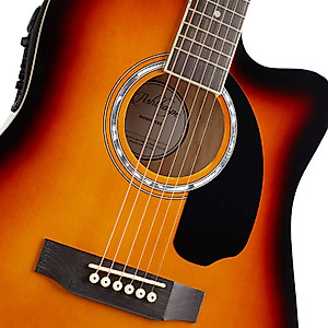 Ashthorpe Full-Size Cutaway Thinline Acoustic-Electric Guitar Package - Premium Tonewoods - Sunburst