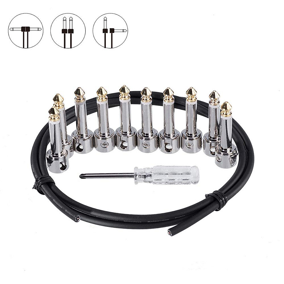 IVU Creator Solderless Patch Cable kit Solder Free Pedalboard Cable kit Guitar Patch Cable Effects Pedal Patch Cable
