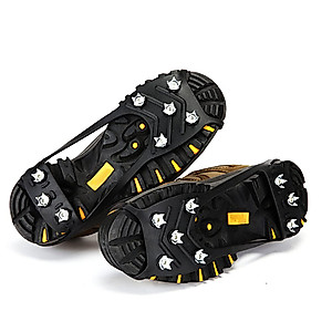 8 Spikes Stainless Steel Quincunx Crampons,ice Cleats Traction Snow Grips, Snow Claw Shoe Chain, to Provide Safety Protection for The Elderly and Children Outdoor Sports in Rain and Snow