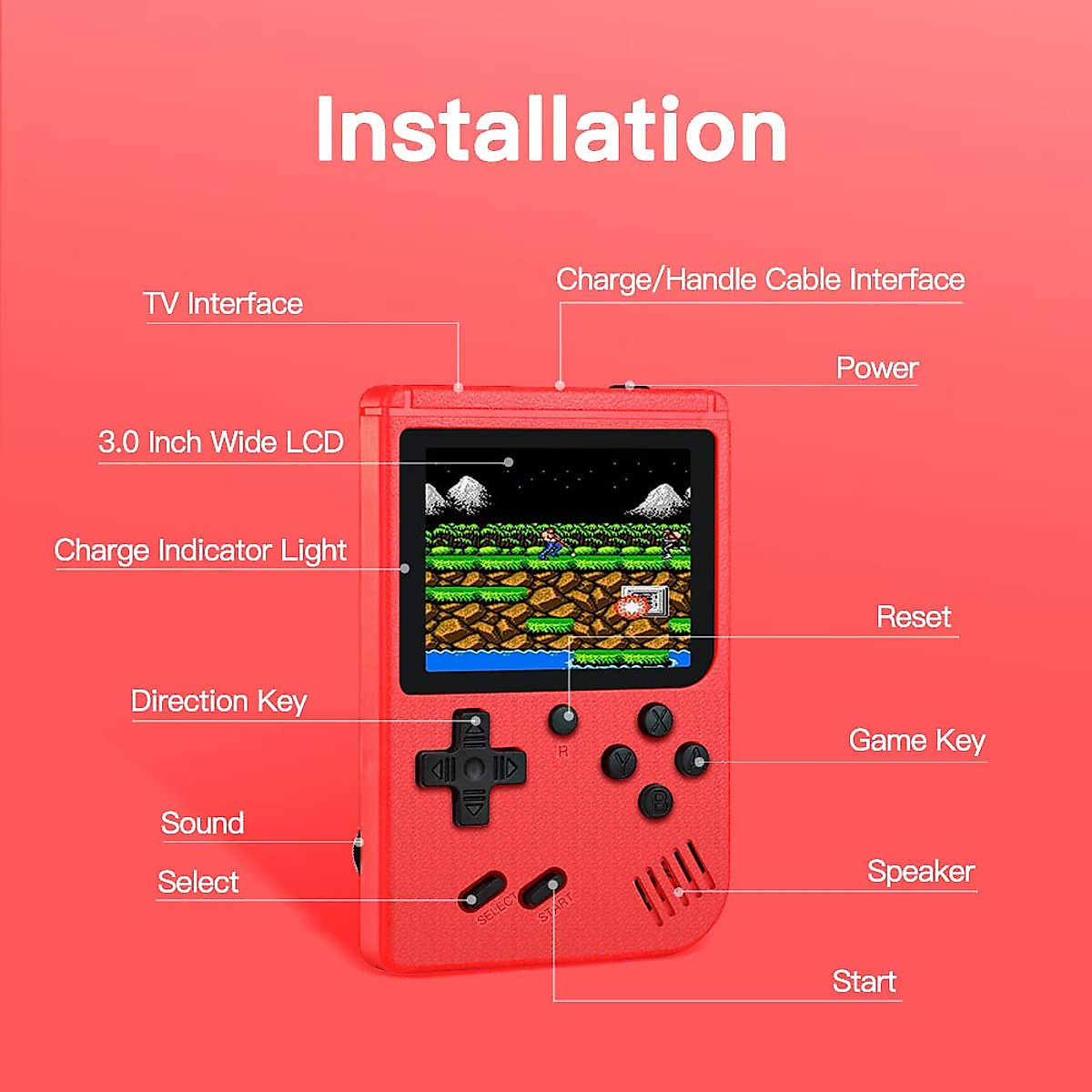 JINGDU Handheld Game Console,Mini Game Console with 400 Classic Handheld Games