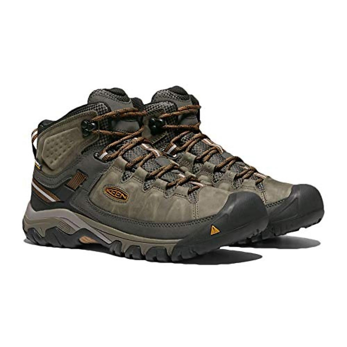 KEEN Men's Targhee 3 Mid Height Waterproof Hiking Boots, Black Olive/Golden Brown, 10.5