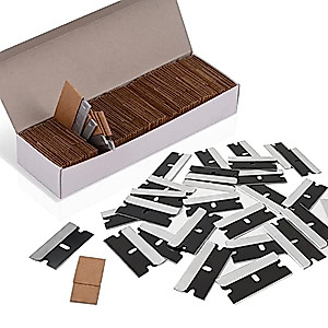 EHDIS 100pcs Razor Blades Single Edge Carbon Steel Razor Blades for Standard Scraper Tool, Safety Straight Edge Industrial Razor Blades for Paint Scraper,Glass Scraper,Box Cutter Replacement Blades