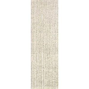 nuLOOM Ashli Handwoven Solid Jute Runner Rug, 2' 6" x 6', Off-white