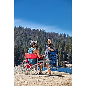 Picnic TIME Coca-Cola Enjoy Coke Sports Chair with Side Table, Beach Chair, Camp Chair for Adults, (Red)