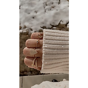 L & M Accessorize - 925 Sterling Silver 18K Yellow Gold Plated Nail Ring (9)