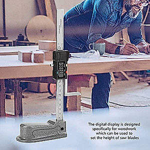 Digital Elevation Marker with Measuring Height 150mm, Magnetic Feet, Millimeter/Inch Conversion, Stainless Steel Base, Depth Gauge Measuring Gauge for Marking On Workpieces