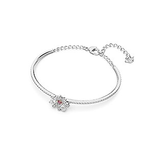 SWAROVSKI Eternal Flower bangle, Flower, Pink, Mixed metal finish