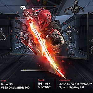 LG 38GL950G 38 inch Ultragear Nano IPS 1ms Curved Gaming Monitor with 144HZ Refresh Rate and NVIDIA G-SYNC