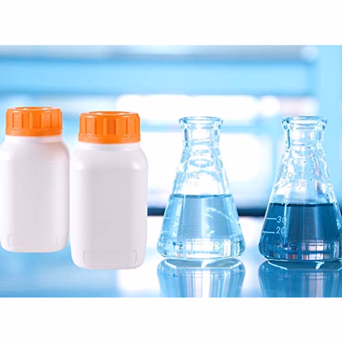 ISOLAB USA - Plastic Lab Chemical Reagent Bottle - HDPE - 500ml/16.9oz - Wide Mouth Sample Sealing Liquid Storage Container 2 Pieces