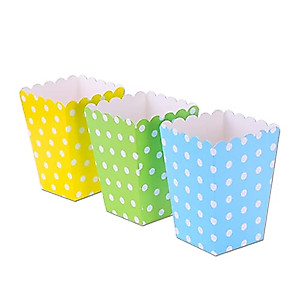 ULTECHNOVO 36pcs Popcorn Boxes Popcorn Cartons Popcorn Holder Popcorn Case Container Polka Dot Popcorn Boxes Popcorn Containers