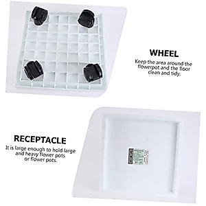 DOITOOL 1pc Square Tray Shelf Braces Plant Stand with Wheels Succulent Plants Flower Pot Wheels Plant Pallet Caddy Plant Dolly Plant Pot Tray Plant Pots Holder Tray Flowerpot Tray Wheeled