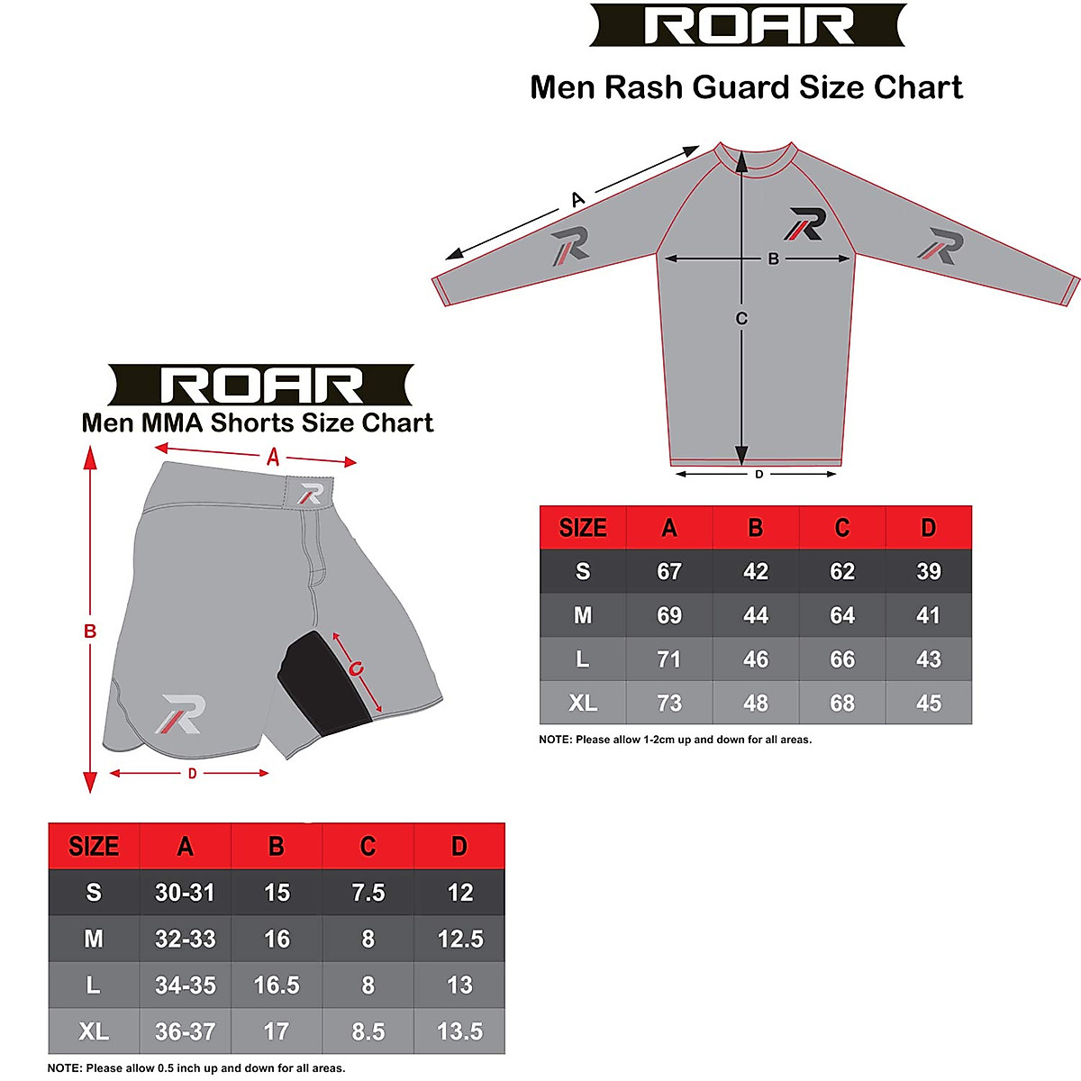 ROAR MMA Rash Guard & BJJ Grappling Shorts Cross Training Gear No Gi Gym Wear (Small, Samurai)