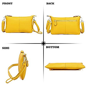 ASDSSRY Women Genuine Leather Wristlet Clutch Wallet Purses Ladies Small Crossbody Shoulder Bag For Party Wedding