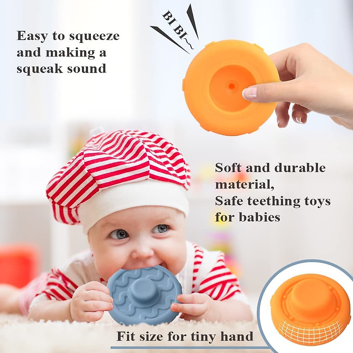 Soft Silicone Stacking Blocks for Toddlers, Stacking Rings Baby Toys, Montessori Toys for Babies, Baby Teething Toys for Newborn with Different Letter, Animal and Shape, BPA Free and Soft, 6PC