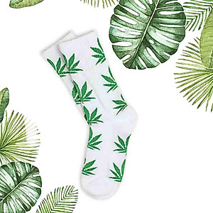 Kpop Space Mens Cotton Socks Fashion Marijuana leaf Casual Long Weed Sock Marijuana Weed Crew Socks(Uniform code H05)