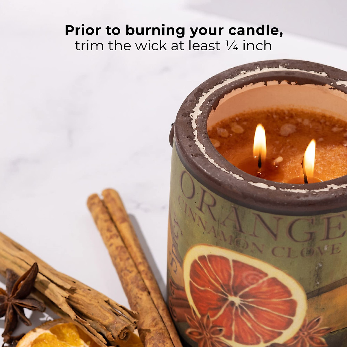 A CHEERFUL GIVER 95hr 20oz Scented Candle - Orange Cinnamon Clove - Multi-Wick Glass Candle - Gifts For Men and Women