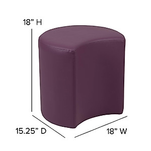Flash Furniture Nicholas Soft Seating Flexible Moon for Classrooms and Common Spaces - 18" Seat Height (Purple)