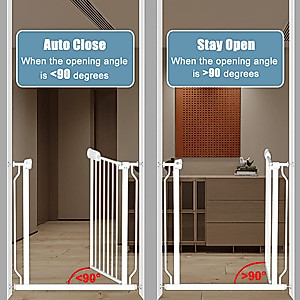 flower frail 57.5-62 Inch Extra Wide Baby Gates for Stairs Doorways Pressure Mount No Drill Dog Pet Gate Automatic Close Child Safety Gate for Toddler Kids Pets