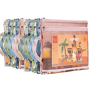 TrueLux 10 Pack Colored Mesh Zipper Pouch Bags, Double-Layer Nylon Puzzle Building Block Sets Toy Storage & Organization, Breathable See Through A4 Zipper Pouch with Handle for School Office Games