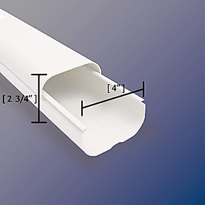 4" 14 Ft Air conditioner Decorative PVC Line Cover Kit for Mini Split and Central Air Conditioners, Heat Pumps Tubing Cover Set