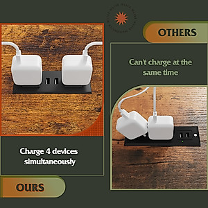 WLIVE Nightstand with Charging Station, End Table with 2 Fabric Drawers for Storage, Small Bedroom Dresser, Bed Side Table, 2 USB Ports and 2 Outlets, Easy Assembly, Rustic Brown