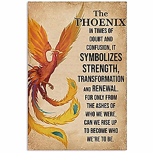 Classic Metal Tin Sign The Phoenix In Times Of Doubt Poster Metal Sign Funny Wall Decor For Garage & Home Bar Club Farm Man Cave Decor Plaque Metal Poster Gift 8x12 Inch