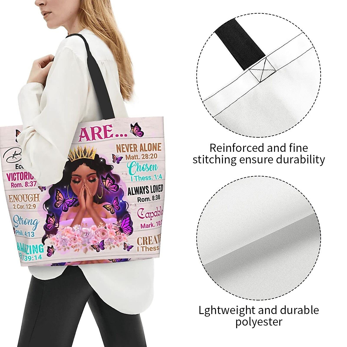 Tote Bag for Women Shoulder Handbag Fashion Woman Tote Bag Shoulder Handbag Black Queen Girl Tote Bag Shoulder Handbag