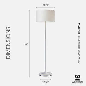 Adesso 6237-02 Oslo Floor Lamp – Corrosion Resistant, Scratch Proof, White Matte Finish Lighting Equipment with Metal Body. Tools & Home Improvement,Matte White