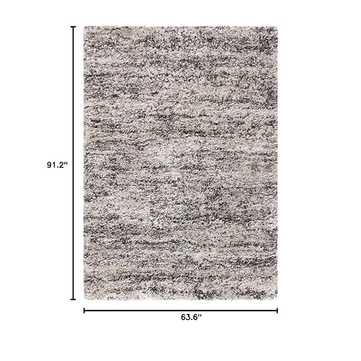 SAFAVIEH Iceland Shag Collection Area Rug - 5'3" x 7'6", Cream & Grey, Modern Design, Non-Shedding & Easy Care, 2.5-inch Thick Ideal for High Traffic Areas in Living Room, Bedroom (ISG519A)
