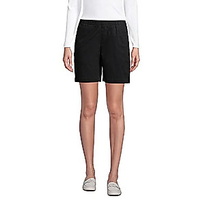 Lands' End Women's Pull On 7IN Chino Shorts Black Regular 16