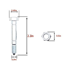 HAKATOP 5 PK 51001500 5/16" Shear Bolts & Nuts Replacement for Ariens 51001500 510015 Shear Bolts John Deere AM136890 Snowlower Shear Pins