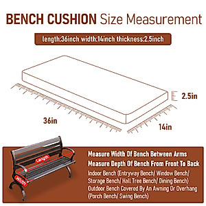 Focuprodu Bench Cushion 36 inch, Patio Furniture Cushions, Personalized Custom Non-Slip Durable Window Cushions Chair Cushions. (36x14x2.5, Light Brown)