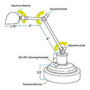 Cocoweb 14" Adjustable Piano Bankers Desk Light with Dimmer in Satin Nickel