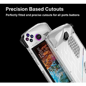 T Tersely Clear Case Cover for ASUS ROG Ally, Crystal Soft TPU Grip Protective Cover Accessories with Shock-Absorption and Anti-Scratch Design