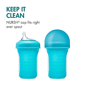 Boon NURSH Silicone Sippy Cup Lid, 6 Months and up (Pack of 3), 1L
