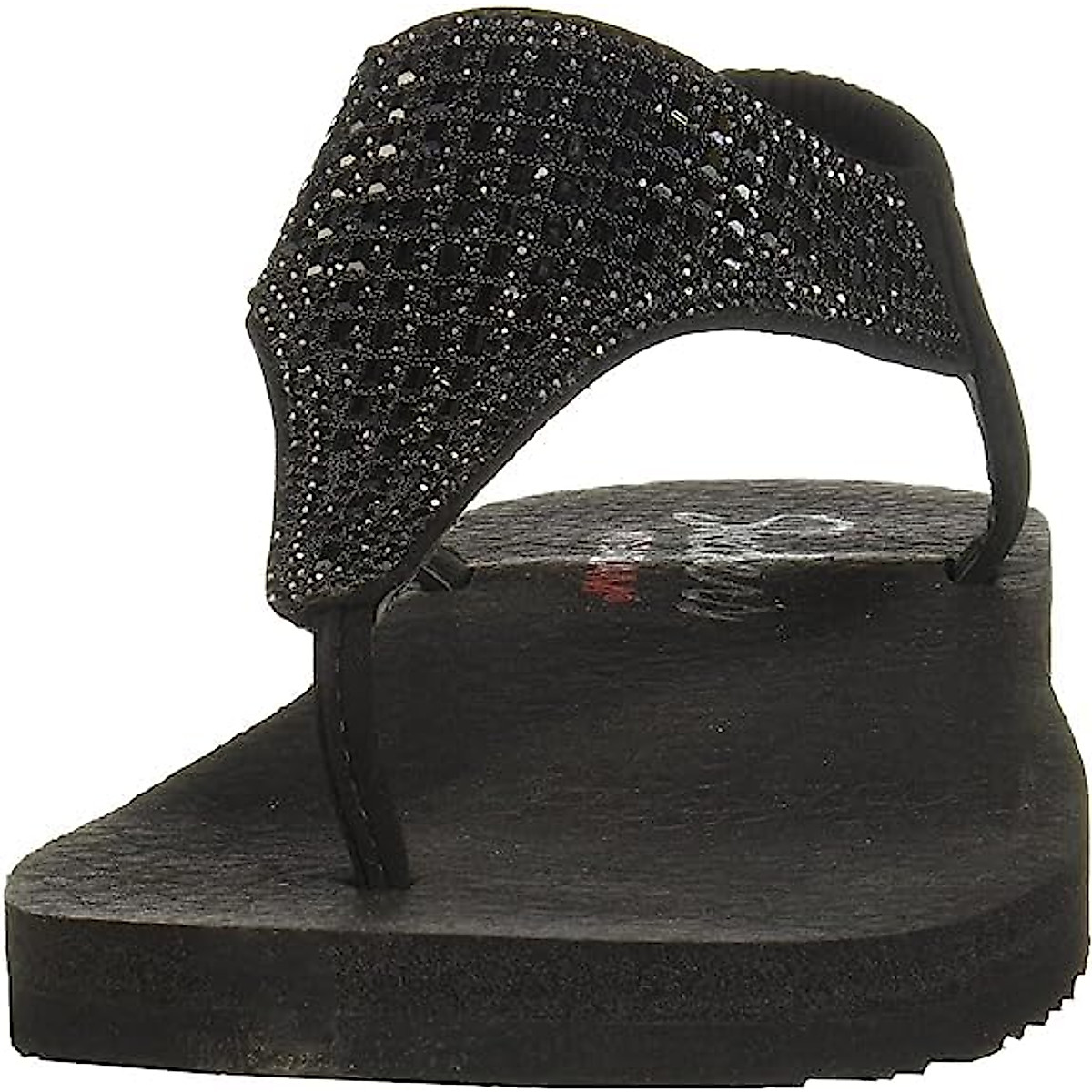 Skechers Cali Women's Meditation-Rock Crown Flat Sandal,black/black,6 M US