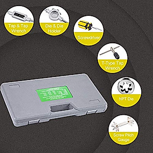 VEVOR Tap and Die Set,With Storage Case, Large Tap and Die Set For Cutting External & Internal Threads (60pcs)