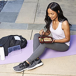 Bentgo Prep 2-Compartment Meal-Prep Containers with Custom-Fit Lids - Microwaveable, Durable, Reusable, BPA-Free, Freezer and Dishwasher Safe Food Storage Containers - 10 Trays & 10 Lids (Burgundy)