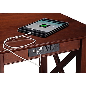 AFI Lexi Printer Stand with Charging Station, Walnut AH10254