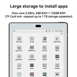 Bigme S6 Color Ereader 7.8" Digital Eink Display Tablet Octa-core 2.3Ghz 6G 128GB Dual Camera Ebook Notepad