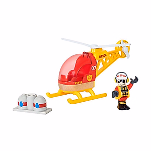 BRIO World - 33797 Firefighter Helicopter | 3 Piece Helicopter Toy for Kids Ages 3 and Up
